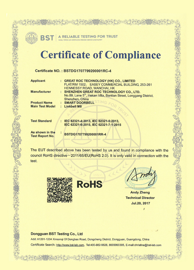 Certificate - Great Roc Technology (HK) Co.,Ltd